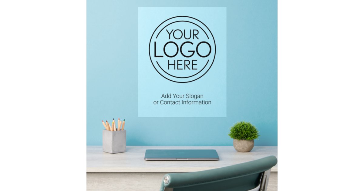 Add Your Logo Business Corporate Modern Minimalist Wall Decal | Zazzle