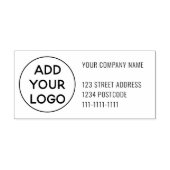 Add your logo company address modern simple rubber stamp | Zazzle