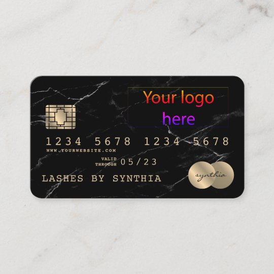Add Your Logo Credit Card Style Black Marble | Zazzle.com