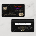 Add Your Logo Credit Card Style Black Marble | Zazzle