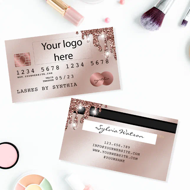 Add Your Logo Credit Card Styled Rose Gold Dripps | Zazzle