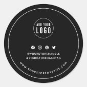 Add Your Logo Custom Color Social Media Branding Classic Round Sticker ...