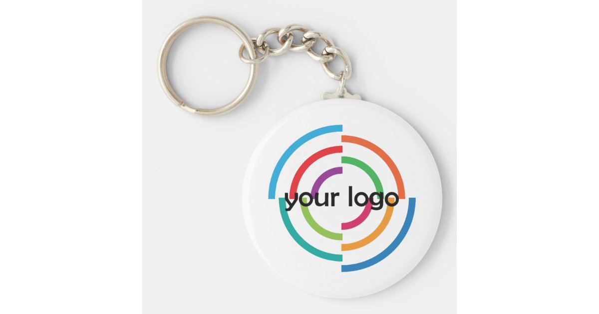 ADD Your LOGO CUSTOM company business CORPORATE Keychain | Zazzle