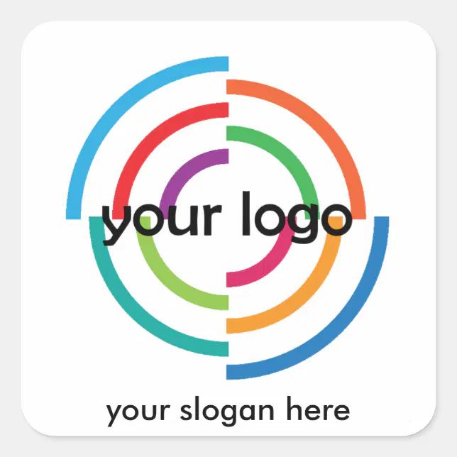 ADD Your LOGO CUSTOM company business CORPORATE Square Sticker | Zazzle