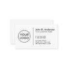 Add your logo custom modern professional business card | Zazzle
