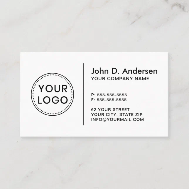 Add your logo custom modern professional business card | Zazzle