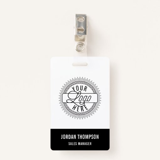 Add Your Logo | Custom Name Badge | Zazzle