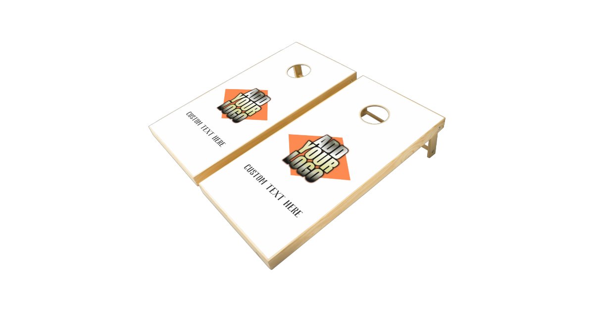 Add Your Logo Custom Text Create Your Own Cornhole Set | Zazzle