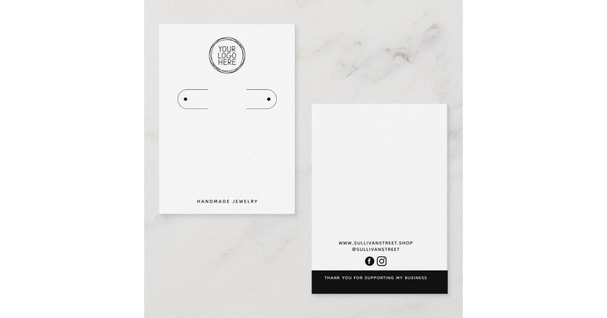 Add Your Logo Hoop Earring Display Card | Zazzle