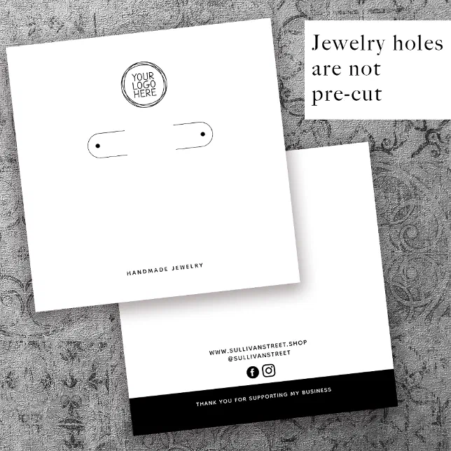 Add Your Logo Hoop Earrings Display Card | Zazzle