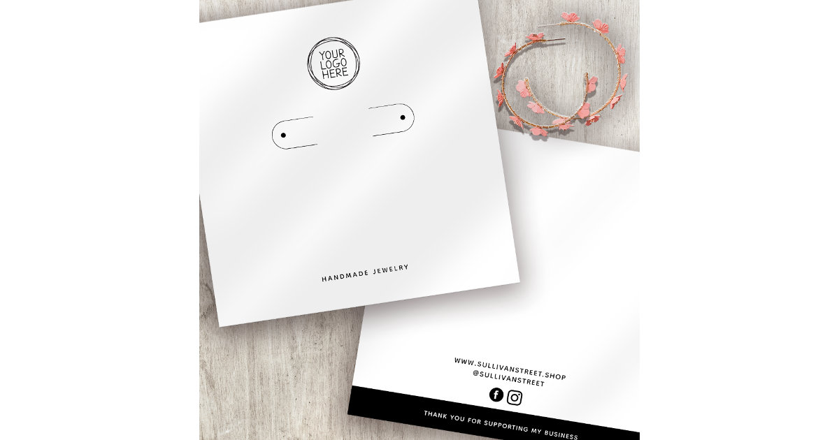 Add Your Logo Hoop Earrings Display Card | Zazzle