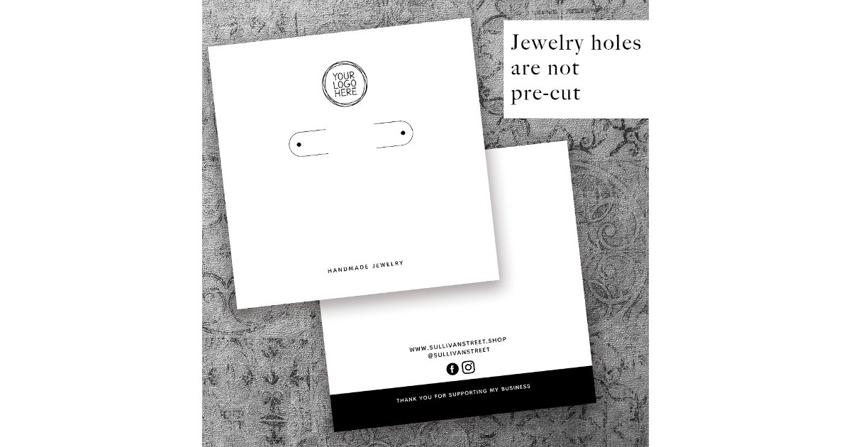 Add Your Logo Hoop Earrings Display Card | Zazzle