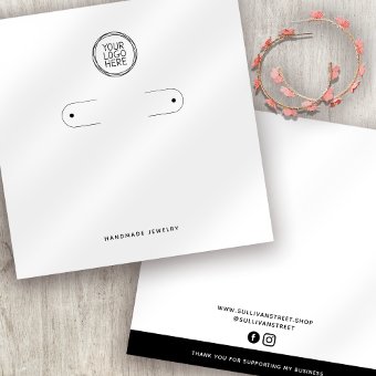 Add Your Logo Hoop Earrings Display Card | Zazzle
