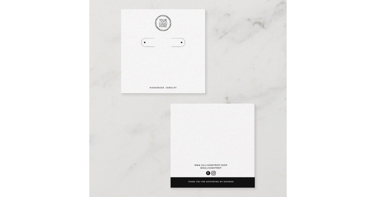 Add Your Logo Hoop Earrings Display Card | Zazzle