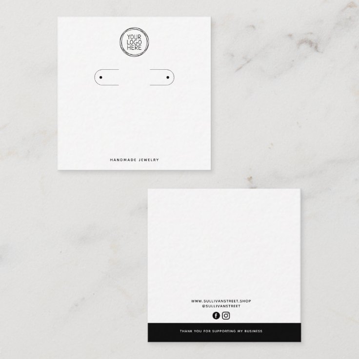 Add Your Logo Hoop Earrings Display Card | Zazzle