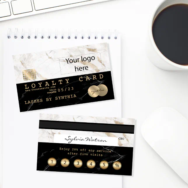 add your logo LOYALTY Credit Card Styled Marble | Zazzle