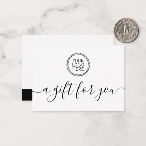 Add Your Logo Minimalist Gift Certificate Note Card | Zazzle