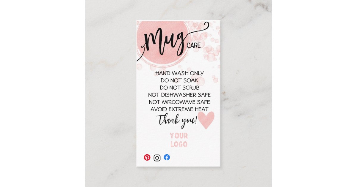 ADD YOUR LOGO MUG CARE CARDS | Zazzle