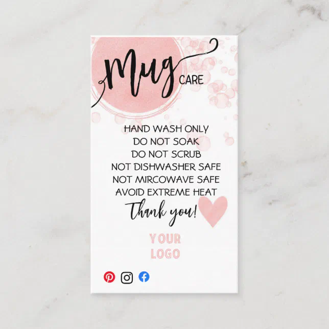 ADD YOUR LOGO MUG CARE CARDS | Zazzle