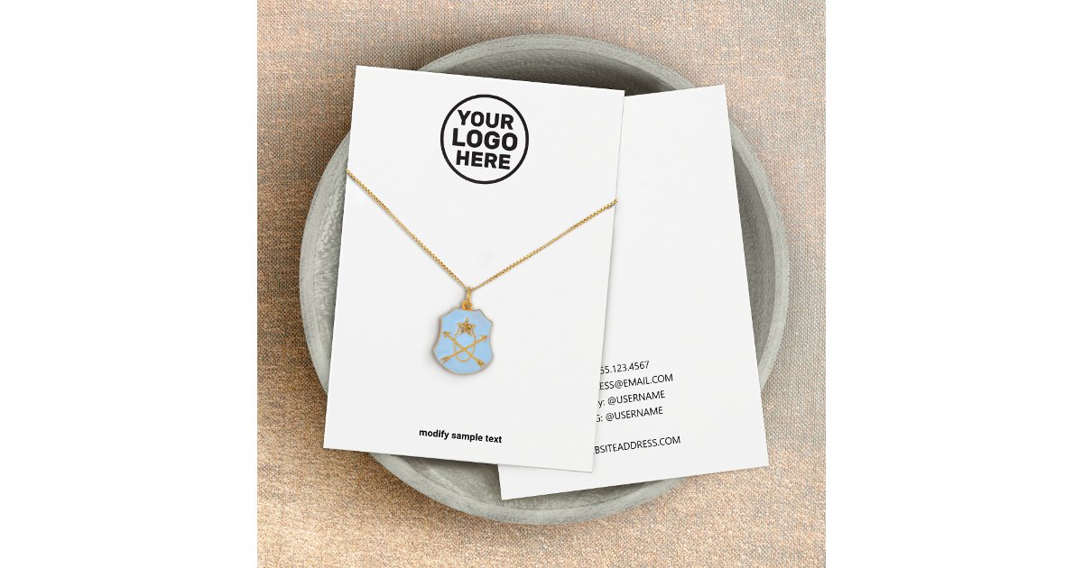 Add Your Logo Necklace Jewelry Display Card | Zazzle