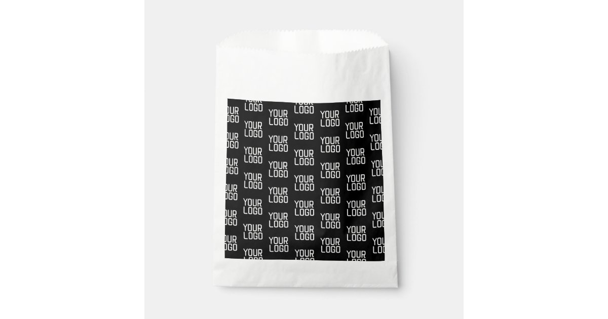 Add Your Logo Repeating Pattern Editable Template Favor Bag | Zazzle