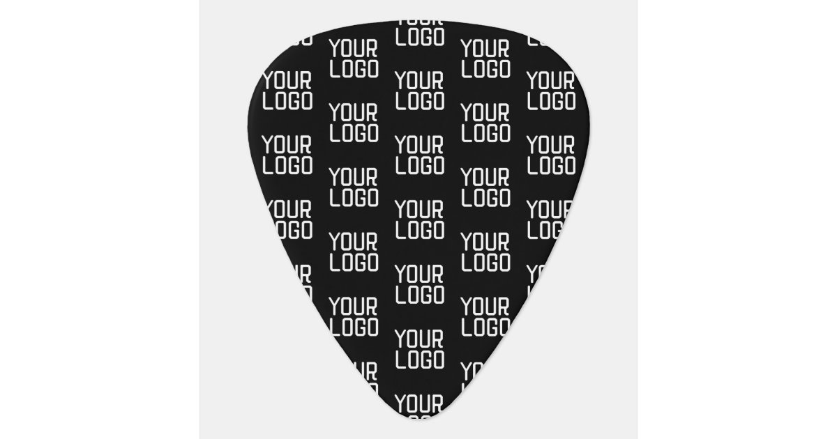 Add Your Logo Repeating Pattern Editable Template Guitar Pick | Zazzle