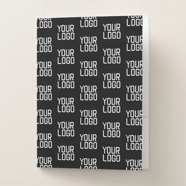Add Your Logo Repeating Pattern Editable Template Pocket Folder | Zazzle