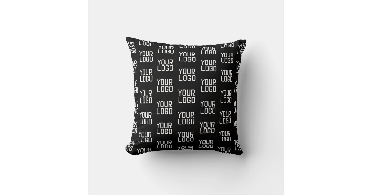 Add Your Logo Repeating Pattern Editable Template Throw Pillow | Zazzle
