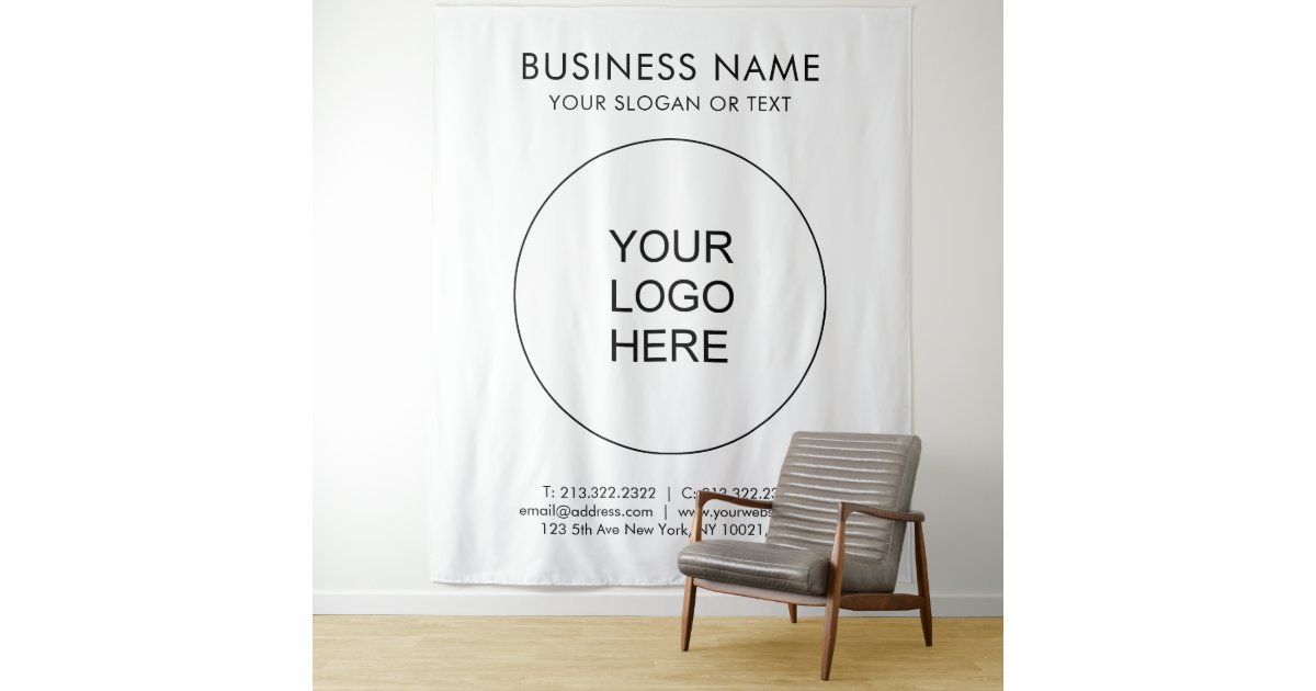 Add Your Logo Text Vertical Extra Large Backdrop | Zazzle