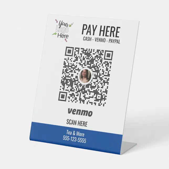 Add Your Logo | Use Venmo Pay Pedestal Sign | Zazzle