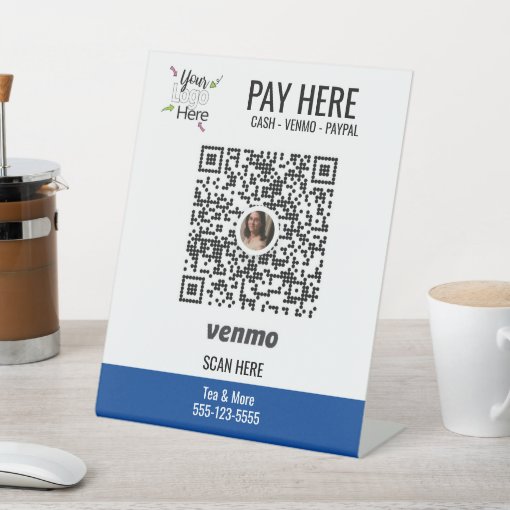 Add Your Logo | Use Venmo Pay Pedestal Sign | Zazzle