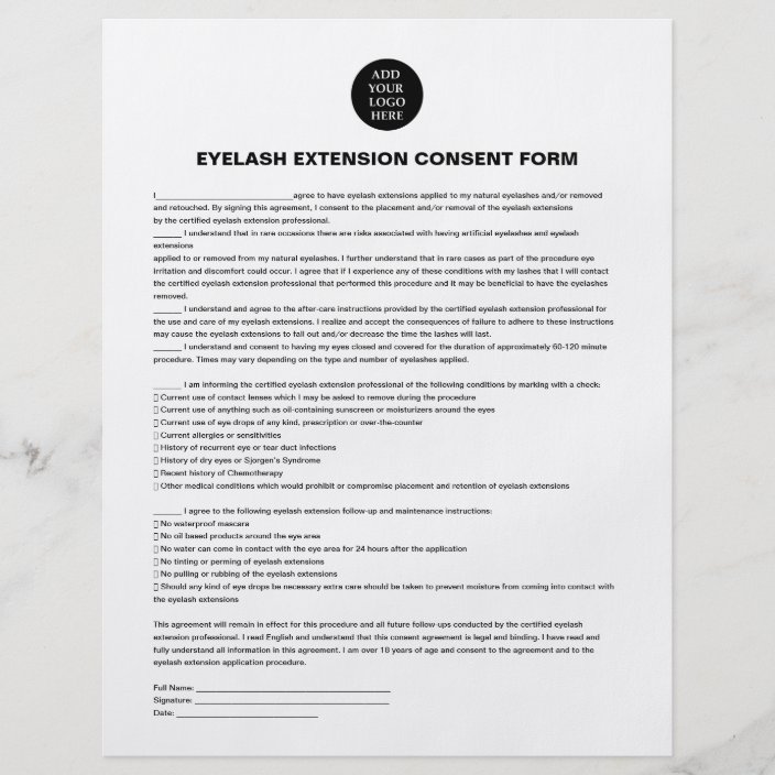 Add Your Logo White CONSENT FORM Flyer | Zazzle.com