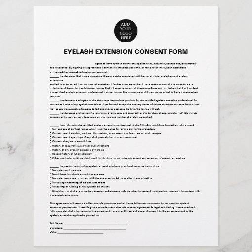 Add Your Logo White CONSENT FORM Flyer | Zazzle