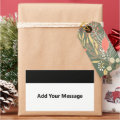 Add Your Message Black and White Text Template Rectangular Sticker | Zazzle