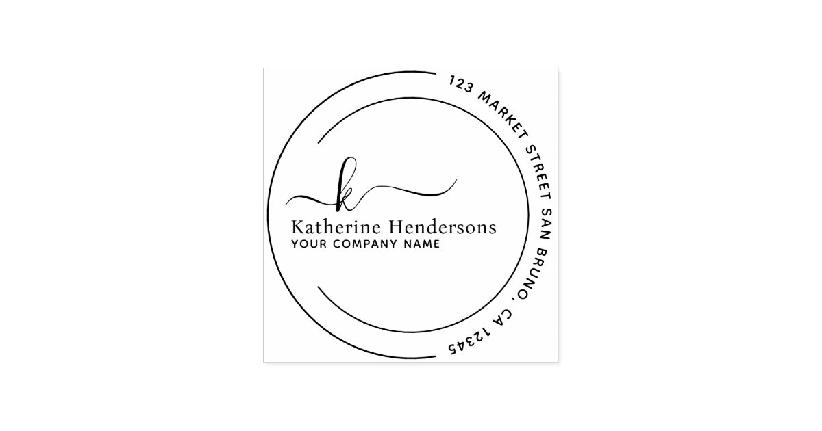 Add your | MODERN BUSINESS LOGO ADDRESS COMPANY Rubber Stamp | Zazzle
