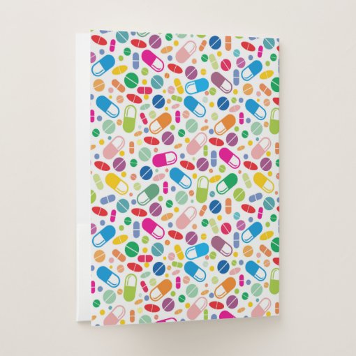 Add Your Name | Colorful Neon Drug Pattern Pocket Folder | Zazzle