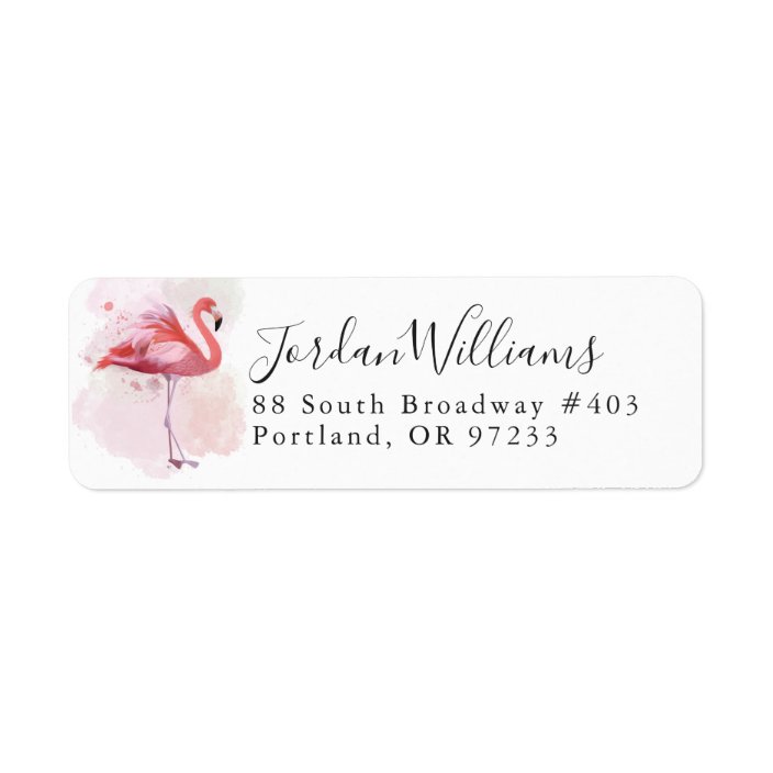 Add Your Name | Fluffy Flamingo Label | Zazzle.com