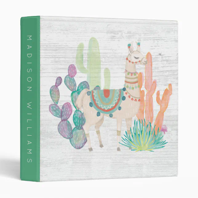Add Your Name | Lovely Llamas II 3 Ring Binder | Zazzle