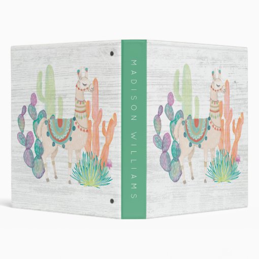 Add Your Name | Lovely Llamas II 3 Ring Binder | Zazzle