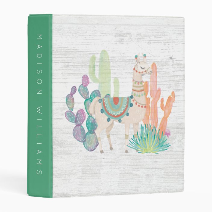 Add Your Name | Lovely Llamas II Mini Binder | Zazzle.com