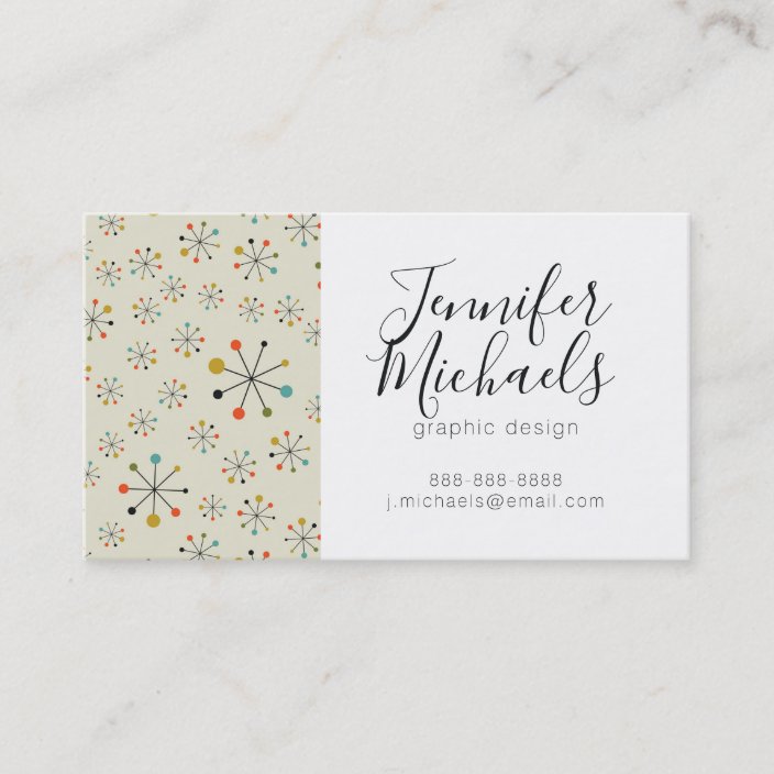 Add Your Name | Mid-Century Atomic Inspired Business Card | Zazzle.com