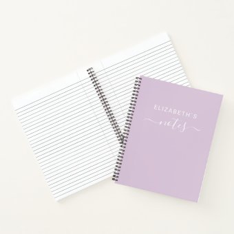 Add Your Name | Simple Pastel Purple Notebook | Zazzle