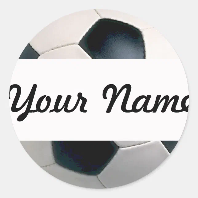 Add Your Name Soccer Ball Stickers | Zazzle