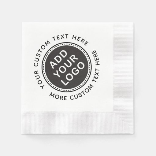 Add your own custom logo and text napkins | Zazzle