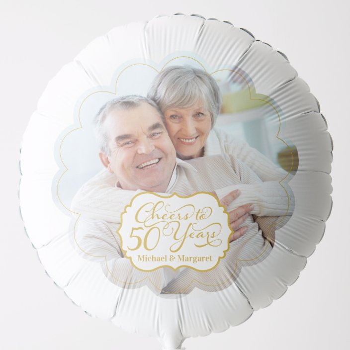 Add Your Own Custom Photo 50th Wedding Anniversary Balloon | Zazzle.com