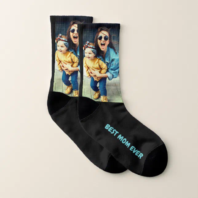 Add your own custom photo and text socks | Zazzle