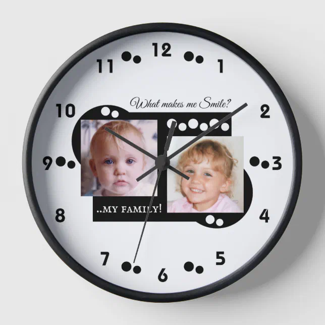 Add your own custom photos my family white clock | Zazzle Add your own custom photos my family white clock | Zazzle