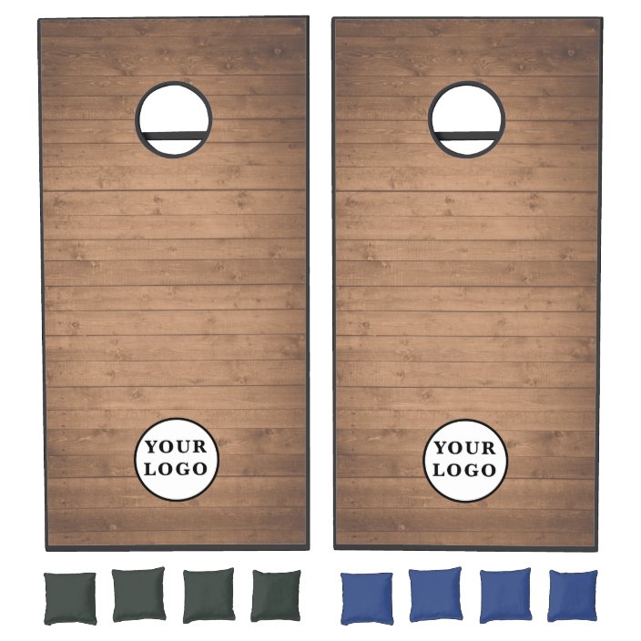 Add your own LOGO Barnwood Cornhole Set | Zazzle.com