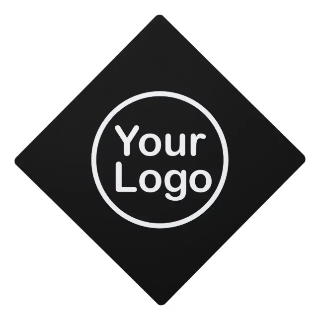 Add Your Own Logo | Black Background Graduation Cap Topper | Zazzle Add Your Own Logo | Black Background Graduation Cap Topper | Zazzle