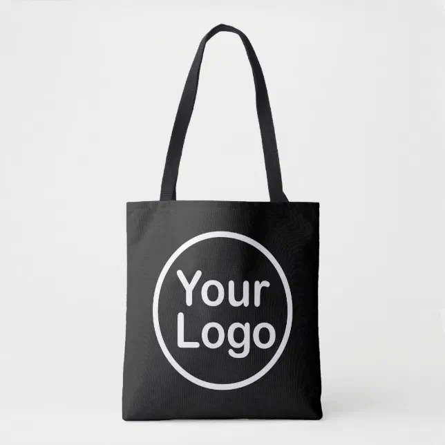 Add Your Own Logo | Black Background Tote Bag | Zazzle